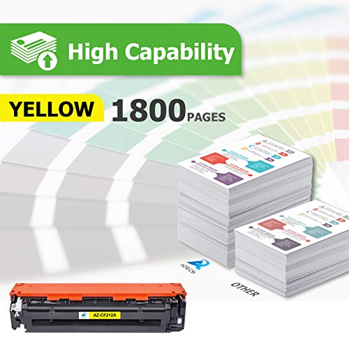 Aztech Compatible Toner Cartridge Replacement for HP 131X 131A CF212A for HP Pro 200 Color M251nw M251n MFP M276nw M276n Printer Ink (Yellow, 1-Pack)