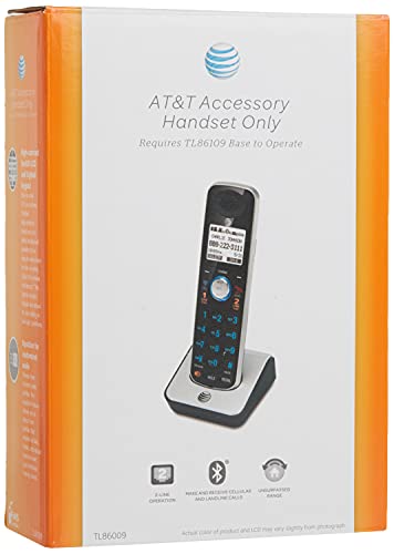 AT&T TL86009 Accessory Cordless Handset, Black/Silver | Requires an AT&T TL86109 Expandable Phone System to Operate