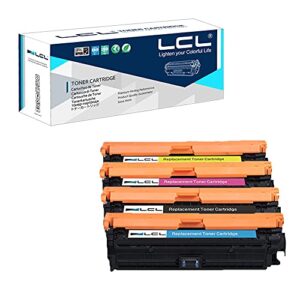 lcl remanufactured toner cartridge replacement for hp 307a ce740a ce741a ce742a ce743a cp5225 cp5225dn cp5225n (4-pack black cyan magenta yellow)