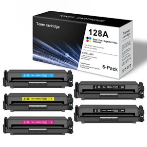 ndin (5 pack 2bk+1c+1y+1m) compatible 128a ce320a ce321a ce322a ce323a ink cartridge replacement for hp cm1415fn cm1415fnw mfp cp1525n cp1525nw printer toner cartridge – sold by indiuprint.