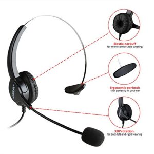 AGPTEK Corded Telephone with Headset & Dialpad for House Call Center Office - Noise Cancellation