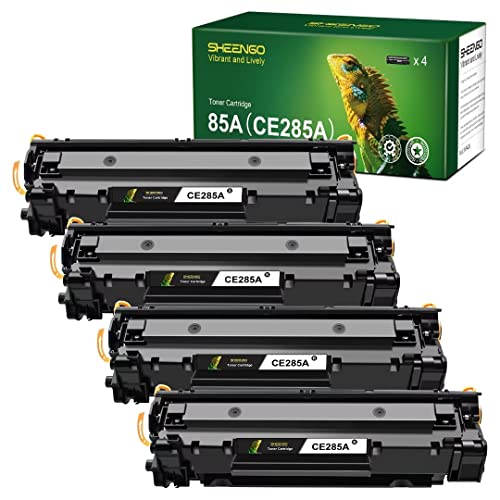 85A CE285A 4 Black Toner Cartridges Replacement for HP Laserjet p1102w Ink Cartridge CE285A to Use with Laserjet Pro p1102w MFP m1212nf MFP m1217nfw Laserjet m1212nf P1006 Printers