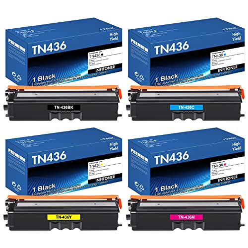 TN436 Toner Cartridge Compatible Replacement for Brother TN436 TN-436 TN436BK TN436C TN436M TN436Y for MFC-L8900CDW HL-L8360CDW HL-L8360CDWT HL-L9310CDW MFC-L9570CDW Printer 4-Pack