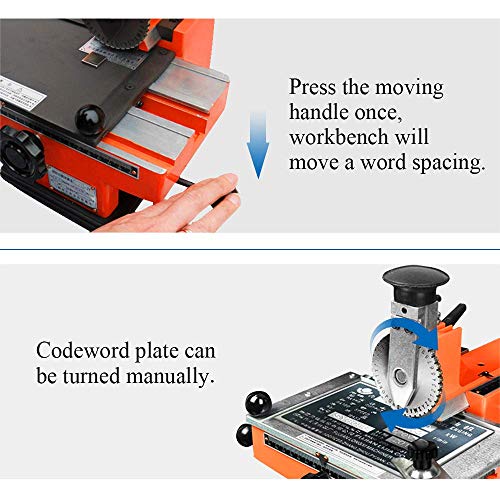 MXBAOHENG Manual Nameplate Metal Label Stamping Printer Machine Marking Machine for Metal (No.3 Codeword Plate)