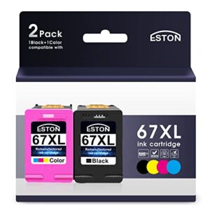 eston 67xl printer ink replacement for hp 67xl ink cartridges combo pack for deskjet 2755e 2752 4155e deskjet plus 4155 4158 4152 envy pro 6455 6452 6400 envy 6000 6055 printer 2pack