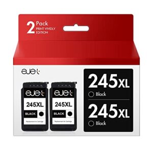 ejet 245 245xl black ink cartridge higher yield ink cartridge replacement for canon 245xl black ink for cannon mx490 mx492 mg2522 ts3100 ts3122 ts3300 ts3322 ts3320 tr4500 tr4520 tr4522 (2 black)