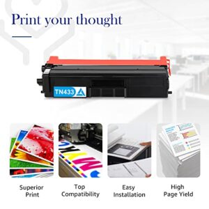 STAROVER Compatible Toner Cartridge Replacement for Brother TN433 TN 433 431 TN433BK TN431 TN431BK for HL-L8360CDW MFC-L8900CDW HL-L8260CDW HL-L8360CDWT MFCL8610CDW MFCL9570CDW Printer (1BK,1C,1M,1Y)