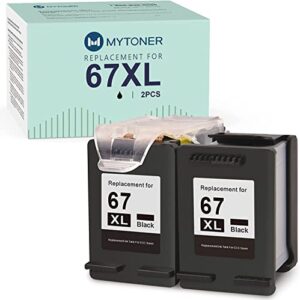 mytoner 67xl remanufactured ink cartridge replacement for hp 67xl 67 xl for deskjet 2755 2752 2700 envy 6055 6455 6052 6458e deskjet plus 4155 4158 printer (1 print head, 2 black ink sacs)