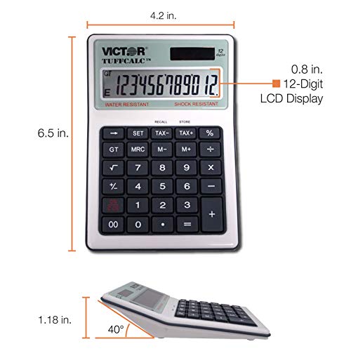 Victor 99901 TuffCalc Calculator, White, 1.8" x 4.6" x 6.5"