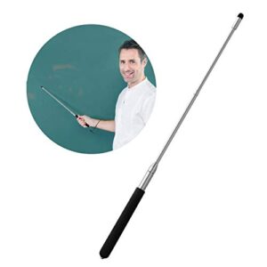 teachers pointer stick, telescopic teaching pointer, retractable classroom whiteboard pointer extendable for teachers, guides, coach with a lanyard & felt head, extends to 39.4”