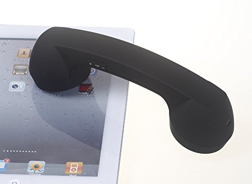 ENJOY-UNIQUE Wireless Retro Telephone Handset and Wire Radiation-Proof Handset Receivers Headphones for a Mobile Phone with Comfortable Call (Black)