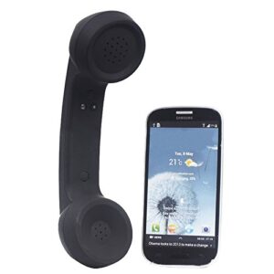 ENJOY-UNIQUE Wireless Retro Telephone Handset and Wire Radiation-Proof Handset Receivers Headphones for a Mobile Phone with Comfortable Call (Black)