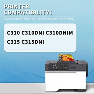 FOXINK Remanufactured for Xerox C310 C315 Toner Cartridge 006R04357 006R04356 006R04358 006R04359 3000 & 2000 Pages Compatible with Xerox C310 C310DNI C310DNIM C315 C315DNI Printer