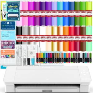 silhouette white cameo 4 starter bundle with 26 oracal vinyl sheets, transfer paper, class, guides and 24 sketch pens