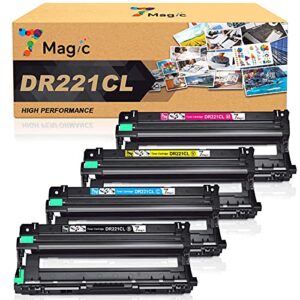 7magic remanufactured drum unit replacement for brother dr221cl dr-221cl dr221 dr 221 cl dr221cl for brother mfc-9130 mfc-9130cw mfc-9330 cdw mfc-9340 hl-3170cdw hl-3180cdw hl-3140cw printer 4 pack