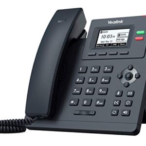 Yealink T31G IP Phone, 2 VoIP Accounts. 2.3-Inch Graphical Display. Dual-Port Gigabit Ethernet, 802.3af PoE, Power Adapter Not Included (SIP-T31G)