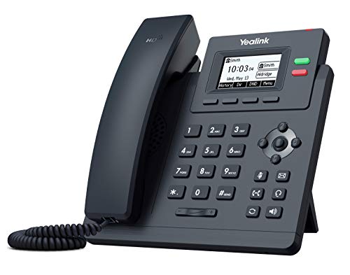 Yealink T31G IP Phone, 2 VoIP Accounts. 2.3-Inch Graphical Display. Dual-Port Gigabit Ethernet, 802.3af PoE, Power Adapter Not Included (SIP-T31G)