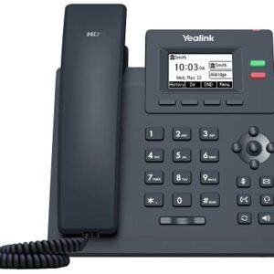 Yealink T31G IP Phone, 2 VoIP Accounts. 2.3-Inch Graphical Display. Dual-Port Gigabit Ethernet, 802.3af PoE, Power Adapter Not Included (SIP-T31G)