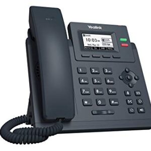 Yealink T31G IP Phone, 2 VoIP Accounts. 2.3-Inch Graphical Display. Dual-Port Gigabit Ethernet, 802.3af PoE, Power Adapter Not Included (SIP-T31G)