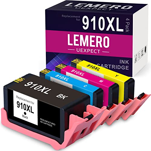 910XL 910 XL LemeroUexpect Remanufactured Ink Cartridge Replacement for HP 910XL 910 XL Combo Pack for OfficeJet Pro 8022 8020 8025 8028 8035 8015 8031 8024 8033 Printer Black Cyan Magenta Yellow