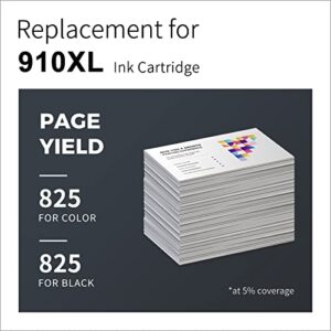 910XL 910 XL LemeroUexpect Remanufactured Ink Cartridge Replacement for HP 910XL 910 XL Combo Pack for OfficeJet Pro 8022 8020 8025 8028 8035 8015 8031 8024 8033 Printer Black Cyan Magenta Yellow