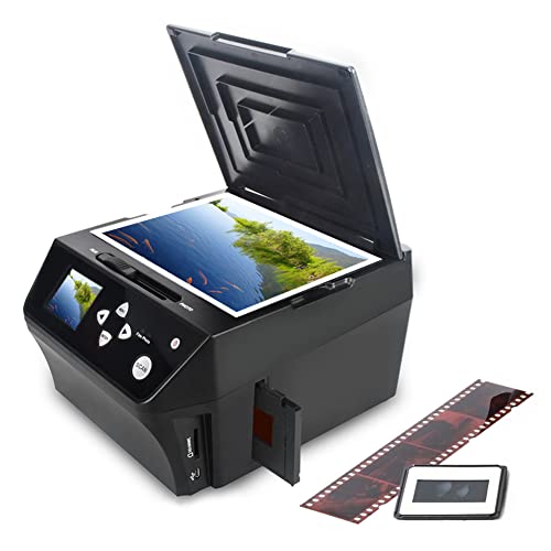 22MP Film &Slide Photo Multi-Function Scanner, Converts 135Film/35mm,110Film/16mmNegatives/Slide/Photo/Document/Business Card to HD 22MP Digital JPG Files, 8GB Memory Card Included