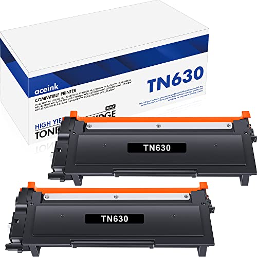 TN630 TN-630 HL-L2300D Toner Cartridge: 2 Pack Black TN 630 Compatible Toner Cartridge Replacement for Brother HL-L2380DW HL-L2340DW MFC-L2740DW MFC-L2700DW DCP-L2540DW DCP-L2520DW Printer