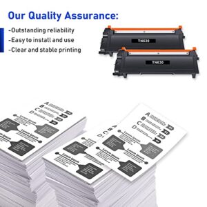 TN630 TN-630 HL-L2300D Toner Cartridge: 2 Pack Black TN 630 Compatible Toner Cartridge Replacement for Brother HL-L2380DW HL-L2340DW MFC-L2740DW MFC-L2700DW DCP-L2540DW DCP-L2520DW Printer