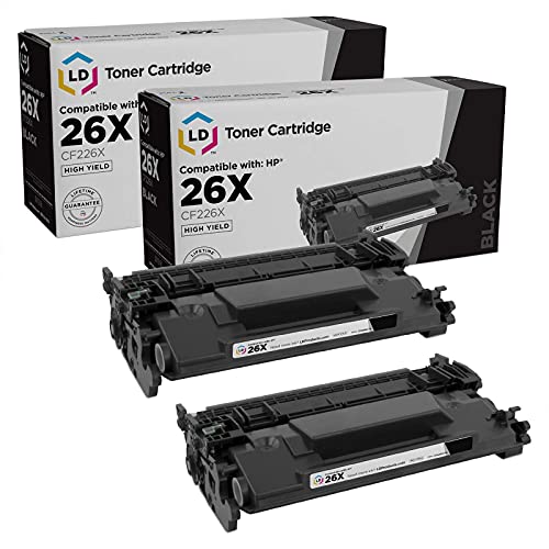 LD Products Compatible Replacement for HP 26X Toner Cartridge CF226X 26A CF226A for Laserjet Pro M402d M402dn M402dne M402dw M402n MFP M426fdw M426fdn MFP M426dw (High Yield Black, 2-Pack)