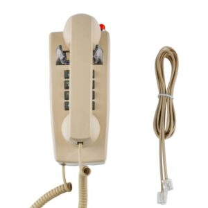 vintage wall telephone, landline corded telephone with ringing indicator & volume control, old style retro wall phone moisture proof for living room bathroom office school hotel