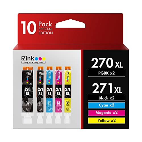 E-Z Ink (TM Compatible Ink Cartridge Replacement for Canon 270 XL 271 XL to use with PIXMA TS6020 TS9020 (2 Large Black,2 Small Black,2Cyan,2 Magenta,2 Yellow) 10 Pack