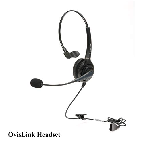 OvisLink Polycom Phone Headset Compatible with Polycom VVX Series, CX Series and Soundpoint Series | Noise Canceling Call Center Headset with RJ9 Quick Disconnect Cord, Flexible Rotatable Microphone