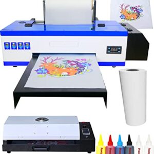 PUNEHOD A3 DTF Transfer Printer with Roll Feeder, Direct to Film Print-preheating Printer,L1800 DTF Printer for Dark and Light Clothing VS DTG Printer (A3 DTF Printer+Oven)