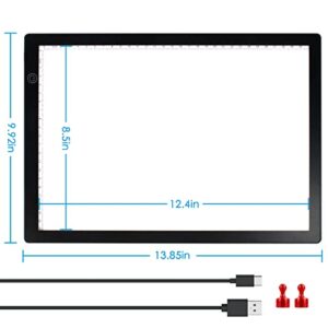 TCNEWCL Slide Viewer Magnetic Light Box for Photo Slide and Film Negative Scanning, Ultra-Thin Illuminated Board Panel for Tattoo Drawing, Sketching, Stenciling, USB Powered