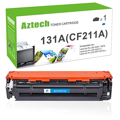 Aztech Compatible Toner Cartridge Replacement for HP 131X 131A CF211A for HP Pro 200 Color M251nw M251n MFP M276nw M276n Printer Ink (Cyan, 1-Pack)