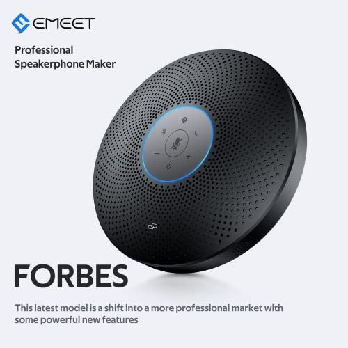 Bluetooth Speakerphone - EMEET M2 Max 48kHz Professional 4 HD Mics Conference Speaker up to 15 People, VOICEIA Noise Reduction & Enhanced 360° Voice Pickup, USB Dongle Daisy Chain For Home Office Gray