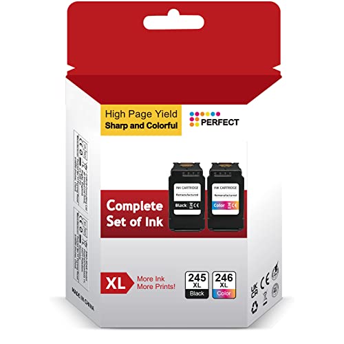 Economink 245XL and 246XL Ink Cartridge Replacement for Canon PG-245XL CL-246XL PG-243 CL-244, 245 246 Combo Pack for Pixma MX492 MX490 MG3022 MG2522 TS3320 TR4520 TR4522 MG2922 MG2920 TS202 Printer