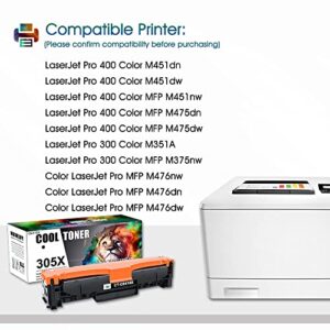 Cool Toner Compatible Toner Cartridge Replacement for HP 305A 305X CE410X CE411A CE412A CE413A for HP Laserjet Pro 400 Toner Laserjet M451dn M451nw MFP M475dn, LaserJet Pro MFP M476nw M476dn M476dw