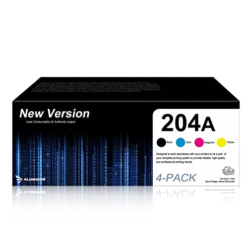 204A Black, Cyan, Yellow, Magenta Toner Cartridge (4-Pack) | Replacement for HP 204A Toner Works with Color Pro M154 Series, Color Pro MFP M180, M181 Series | CF510A CF511A CF512A CF513A