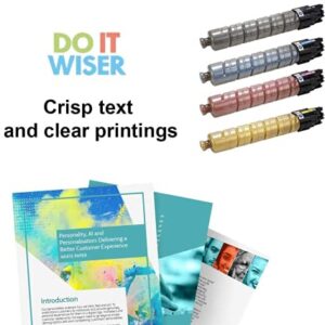 Do it Wiser Compatible Printer Toner Cartridge Replacement for Ricoh MP C307 MP C306 MP C406 MP C407 - 842091 842092 842093 842094 (Black, Cyan, Magenta, Yellow, 4Pack) High Yield