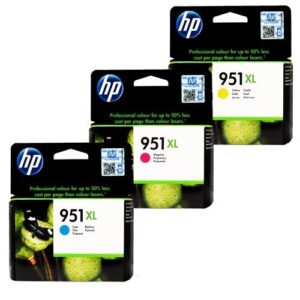 hp 3 x genuine cr318bn 951xl combo 3-color- 1 cyan xl/ 1 magenta xl/1 yellow xl