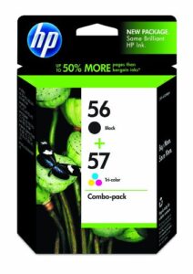 hp 56 black & hp 57 tri-color original ink cartridges, 2 pack