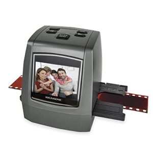 magnasonic all-in-one high resolution 24mp film scanner, converts 35mm/126kpk/110/super 8 films, slides, negatives into digital photos, vibrant 2.4″ lcd screen, impressive 128mb built-in memory