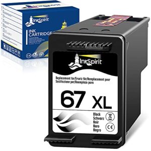 remanufactured 67 black ink cartridge, replacement for hp 67xl hp67 used in envy 6055 6000 6052 6032 6022 pro 6455 deskjet 2755 2722 2700 2732 2752 2725 2724 2710 plus 4155 printer