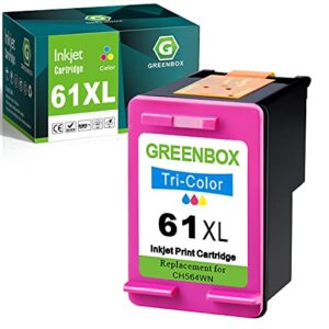 GREENBOX Remanufactured Ink Cartridge Replacement for HP 61XL 61 XL for HP Envy 4500 5530 5534 5535 Deskjet 2540 1000 1010 1512 1510 3050 Officejet 4630 2620 4635 Printer (1 Tri-Color)