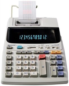 sharp el-1801v ink printing calculator, fluorescent display, ac, off-white