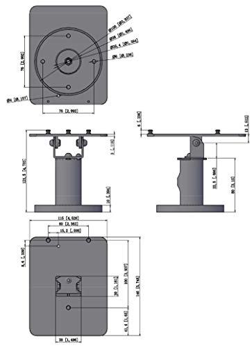 Sturdy Metal Swivel Stand for Verifone MX915 Credit Card Machine - Complete Kit with Adhesive Glue Pad and Hardware