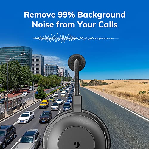 ELEVOC Trucker Bluetooth Headset with Microphone & Mute Button, Wireless Headphones with AI Noise Cancelling, 50Hrs Talk Time with USB Dongle for PC/Remote Work/Call Center/Online Class/Trucker/Laptop