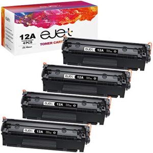 ejet 12a q2612a compatible toner cartridge replacement for hp q2612 12a toner cartridge for hp 1010 1015 1012 1018 1020 1022 1022n 1022nw 3015 3030 3020 3050 3052 m1319 printer hp 1022 toner(4 pack)