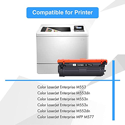 TRUE IMAGE Compatible Toner Cartridge Replacement for HP 508X 508A CF360X CF360A Color Enterprise M553 M553dn M553n M553x MFP M577z M577f M577dn M577c M577 Printer Ink (Black, 1-Pack)